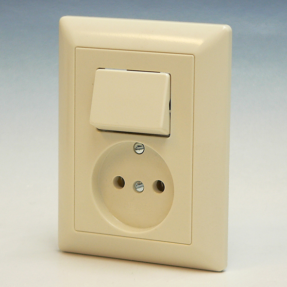 Jung AS500 combinatie wandcontactdoos zonder randaarde en ...