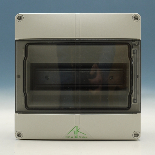 Kleine verdeler IP65 met transparante deur 200 mm 1 x 9 modules AK09 ...