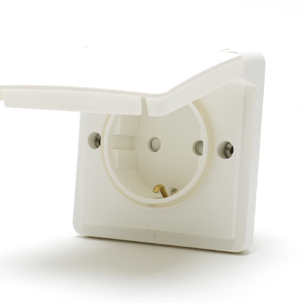 Niko Hydro wandcontactdoos met randaarde 1-voudig IP55 klapdeksel ...