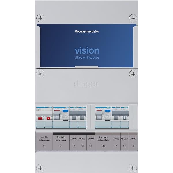 Groepenkast Hager VKG22B 4-groepenverdeler met fornuisgroep en ...