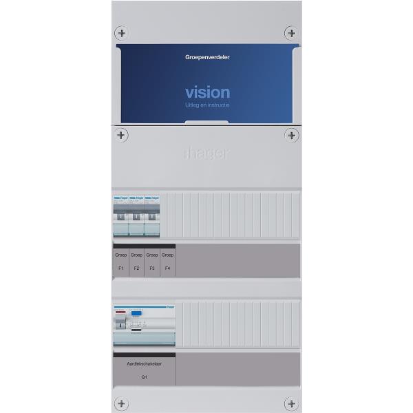 Hager 3-groepenkast 3-F,1ALS4/30mA,3MCCB VKG300U kopen ...