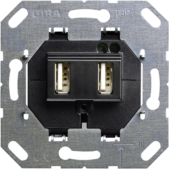 Gira Inb. 2 x USB-A voeding zwart 235900 kopen? | InstallatieBalie.nl