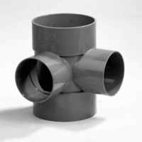 pvc dubbel t-stuk haaks 110x75 mm 4x lijmmof 90 grijs h=17cm kopen ...