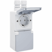 Niko Hydro stopcontact 2-voudig met randaarde verticaal waterdicht mat ...